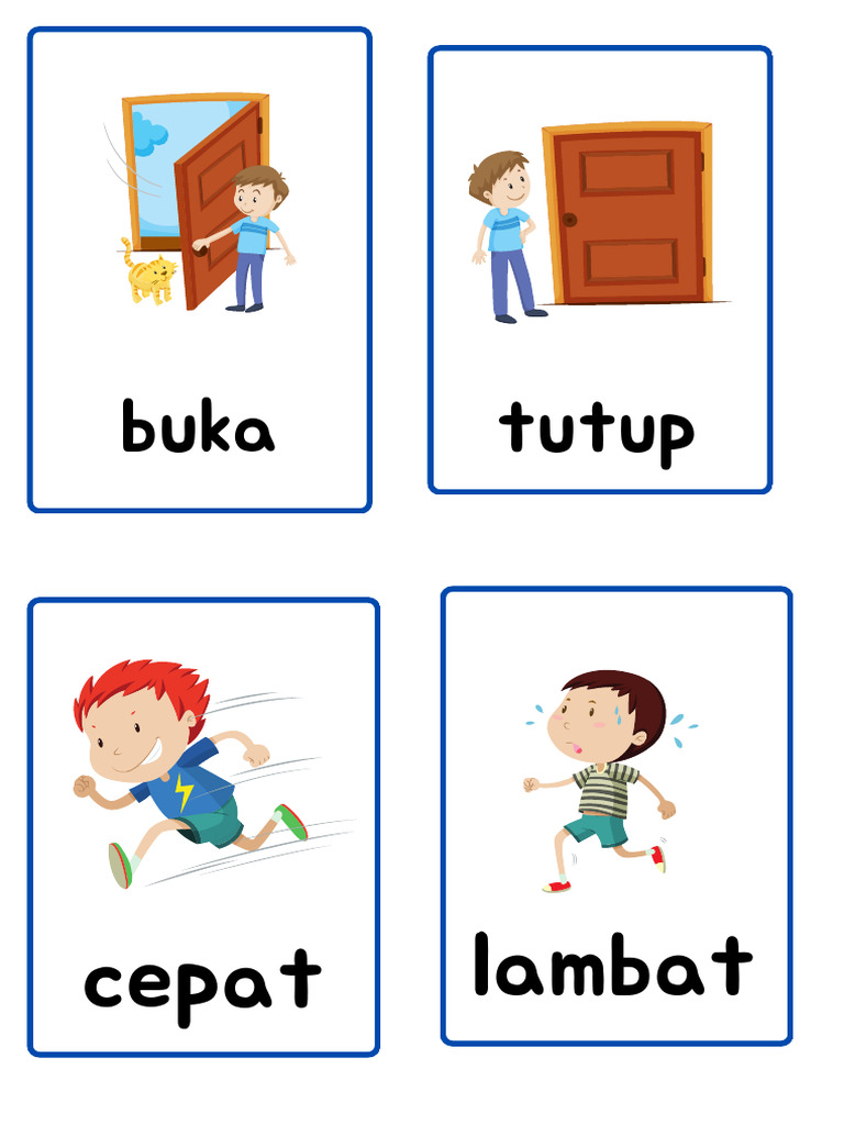 Kartu Kata Belajar Mengenal Lawan Kata | PDF