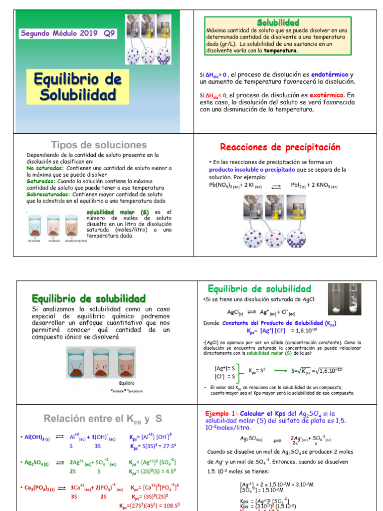 Equilibrio de Solubilidad Q9 | PDF