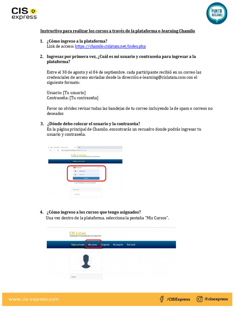 Instructivo Participante Chamilo | PDF