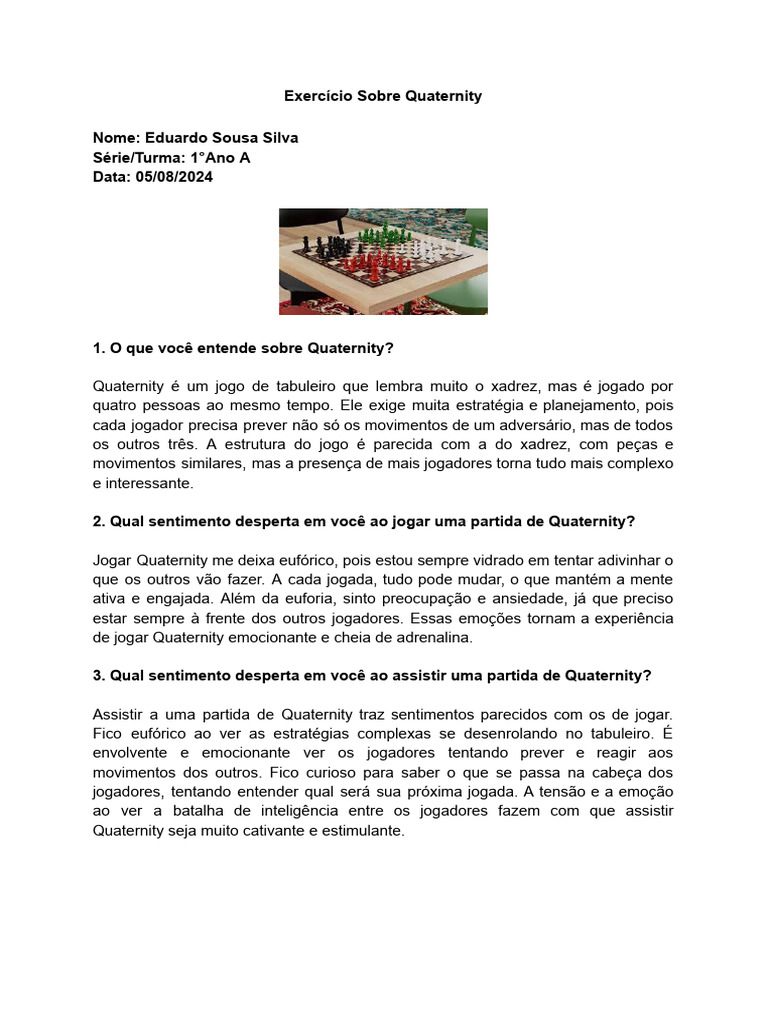 Quaternity Exercicio | PDF