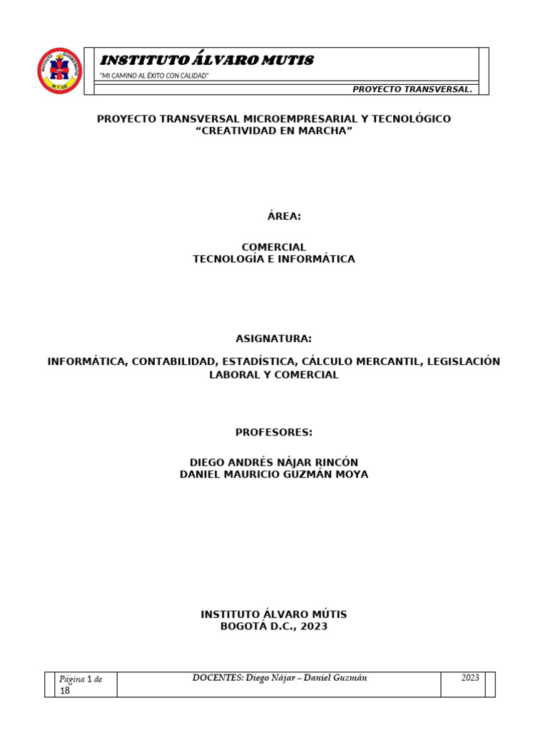 Proyecto Transversal Microempresarial 2023 | PDF