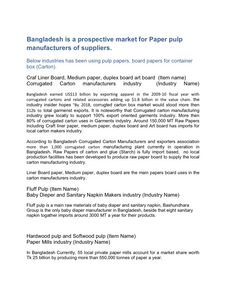 Duplex Paper Manufacturing in Bangladesh | PDF | Business | Finance ...