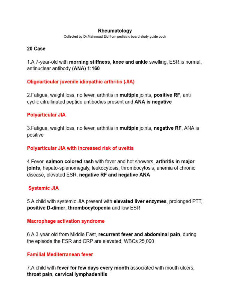 07 Rheumatology | PDF