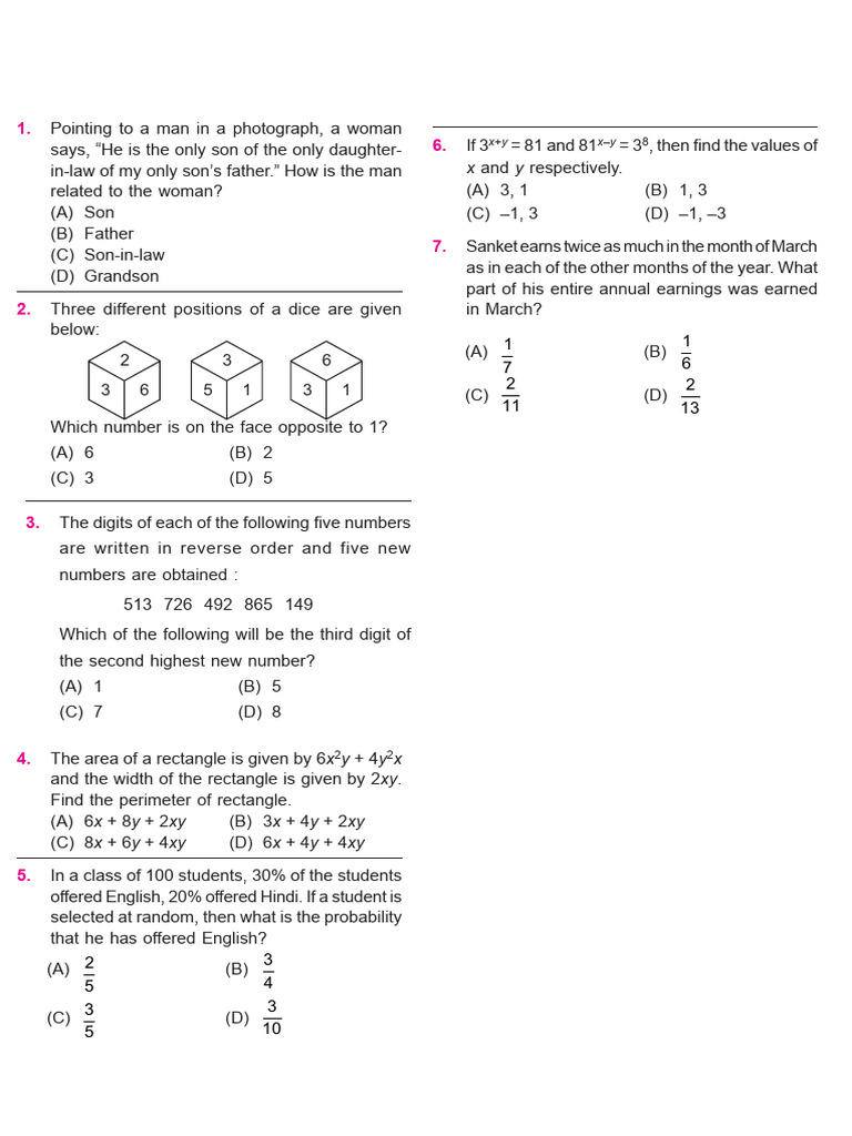 Imo Sample Paper Class-8 1 | PDF | Euclidean Geometry