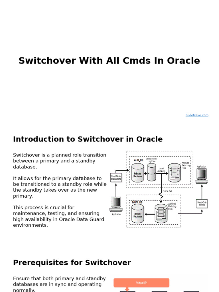 Switchover With All Cmds in Oracle | PDF