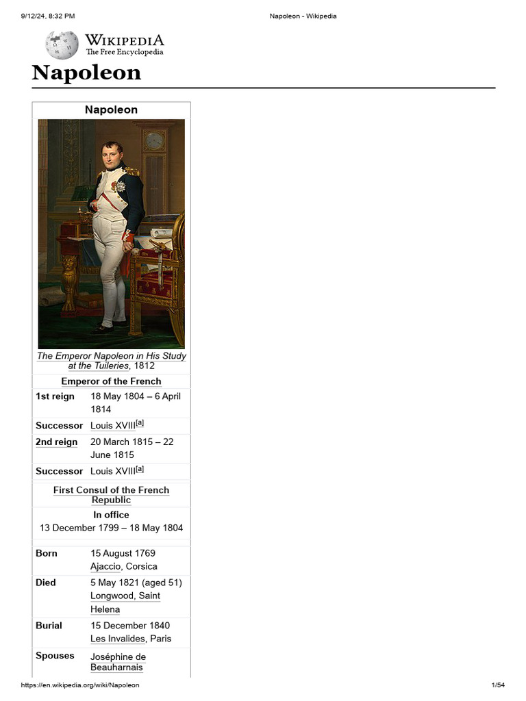 Napoleon - Wikipedia | PDF