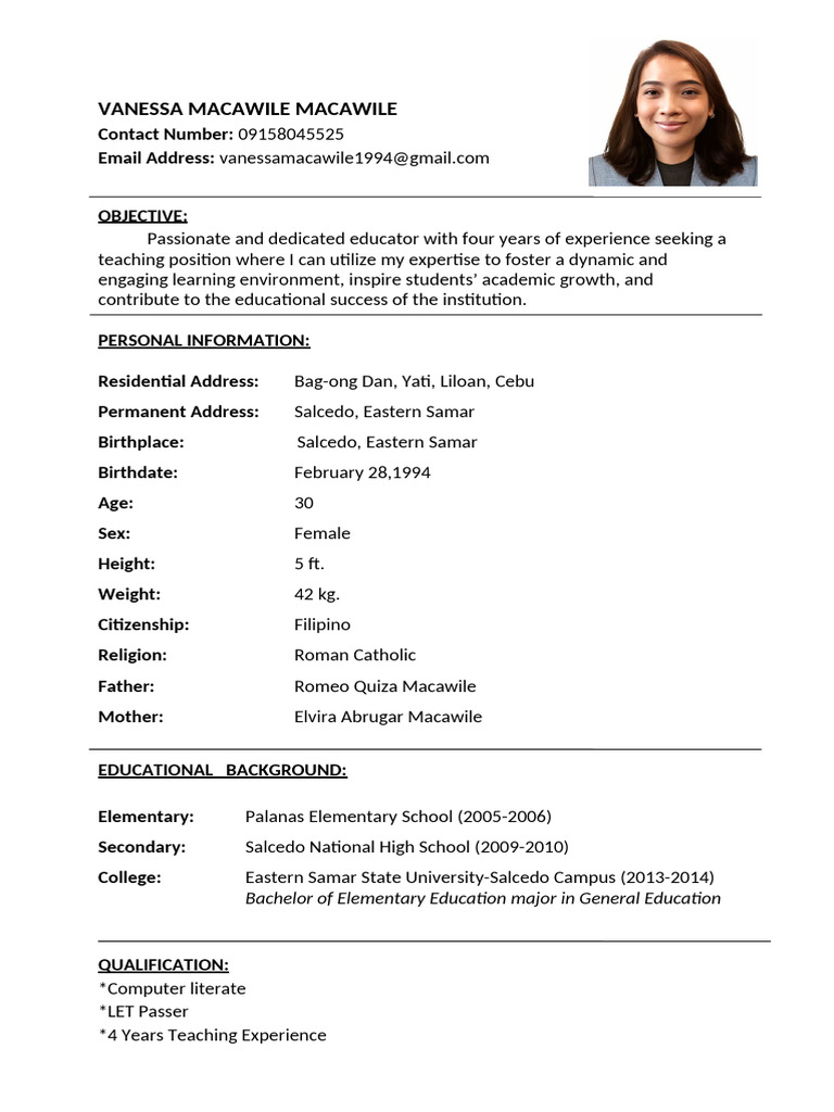 Teacher Van Resume - Copy-1 | PDF