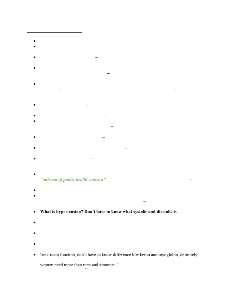 Final Exam Review Sheet | PDF