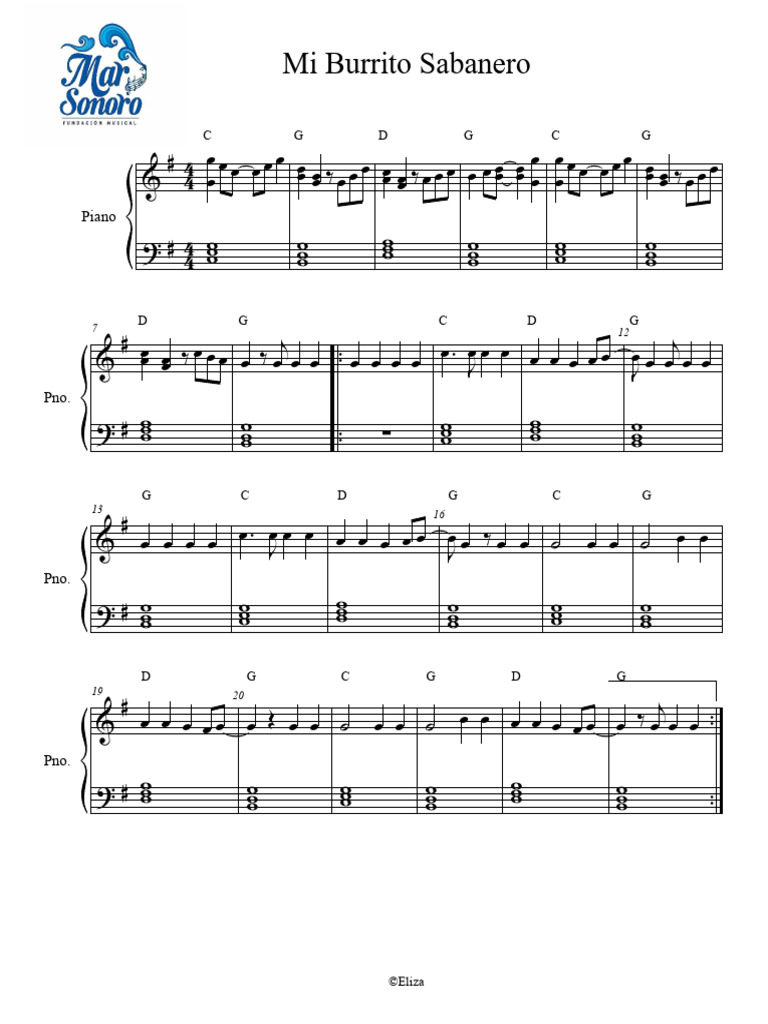 Mi Burrito Sabanero - Acordes | PDF