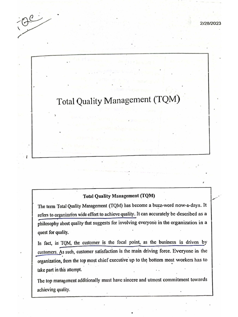 Total quality management | PDF