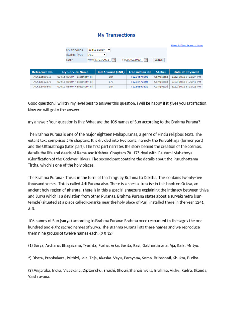 Different names of Sun | PDF