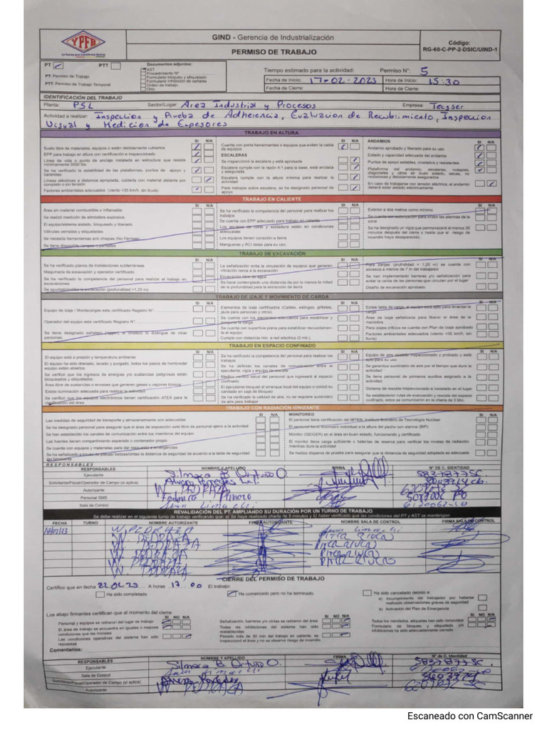 permiso de trabajo PSL 5 | PDF
