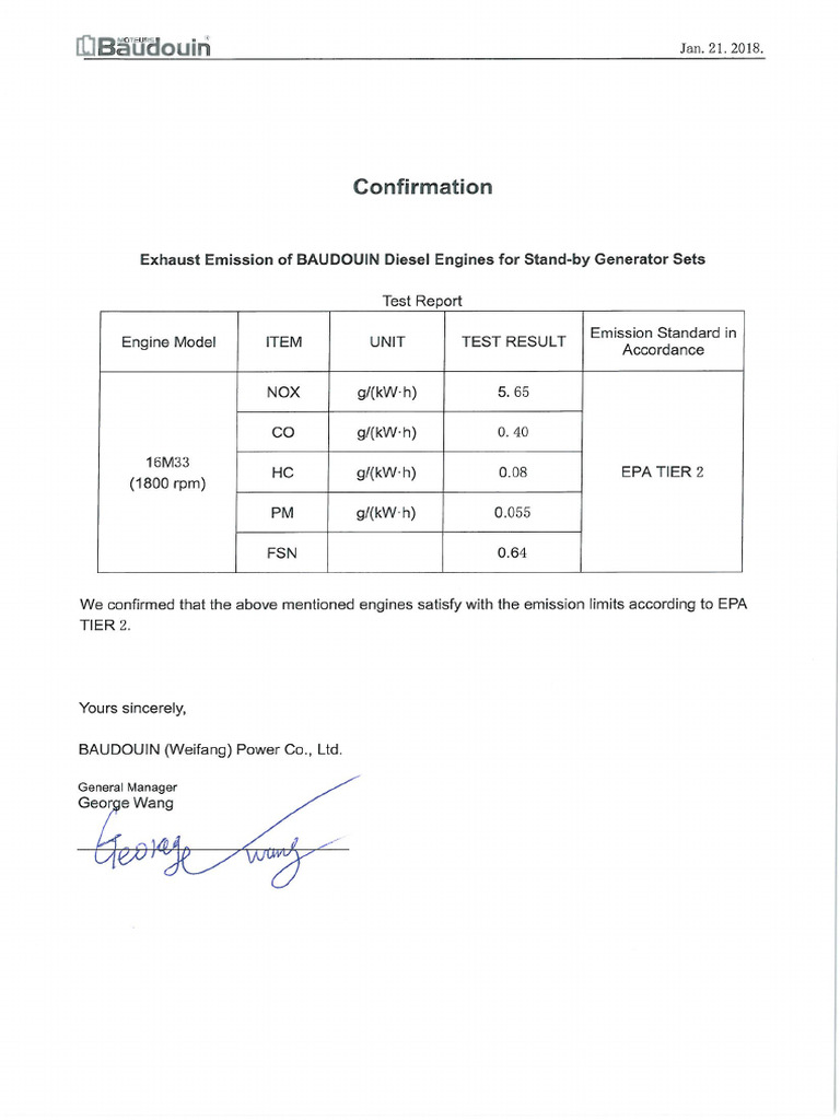 Baudouin Emission Test - 16M33 | PDF