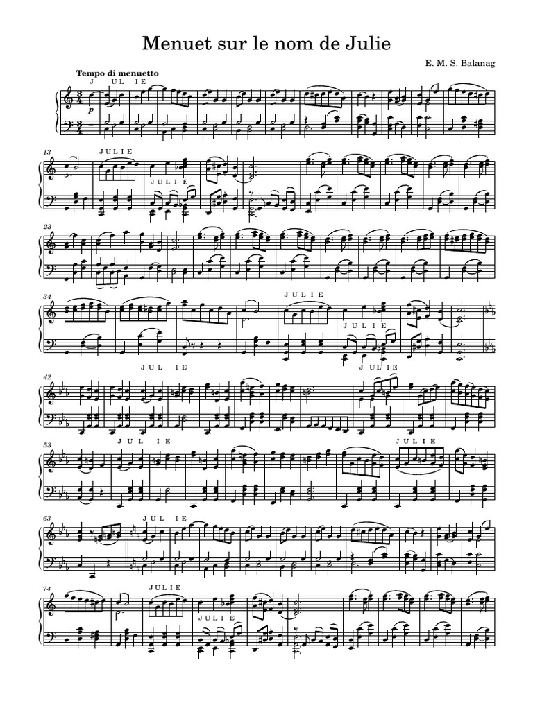 Menuet Sur Le Nom de Julie | PDF
