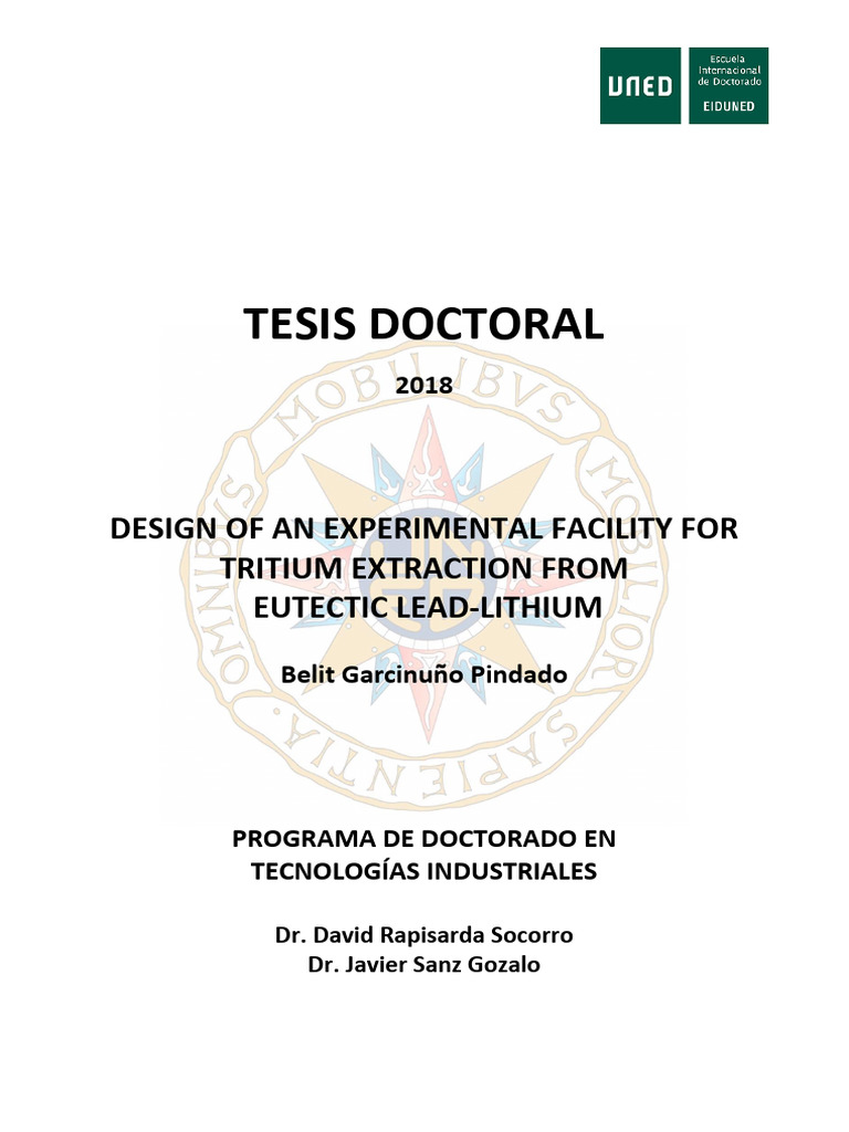 Design of An Experimental Facility For Tritium Extraction From Eutectic ...