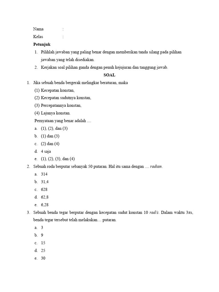 Instrumen Soal Studi Pendahuluan | PDF