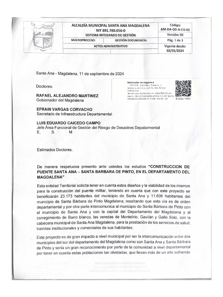 Alcaldía Municipal Santa Ana Magdalena | PDF