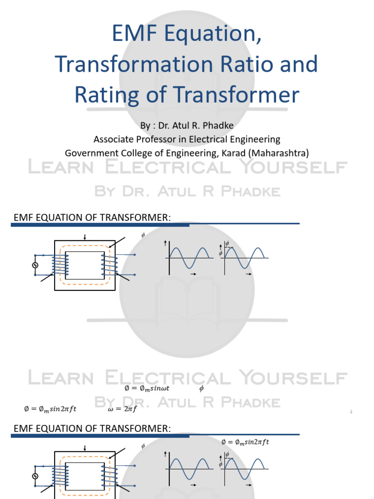 2 EMF Equation and Transformation Ratio PDF | PDF