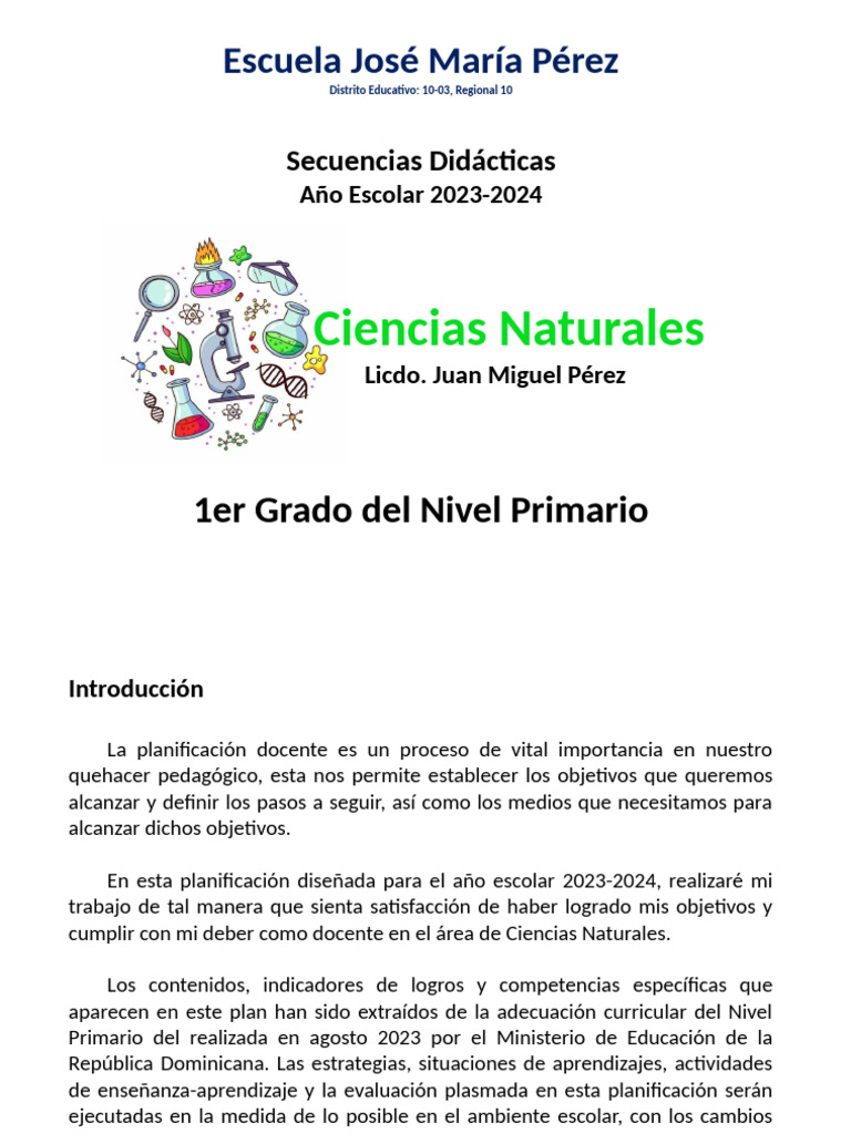 Naturales 1ro Primaria | PDF