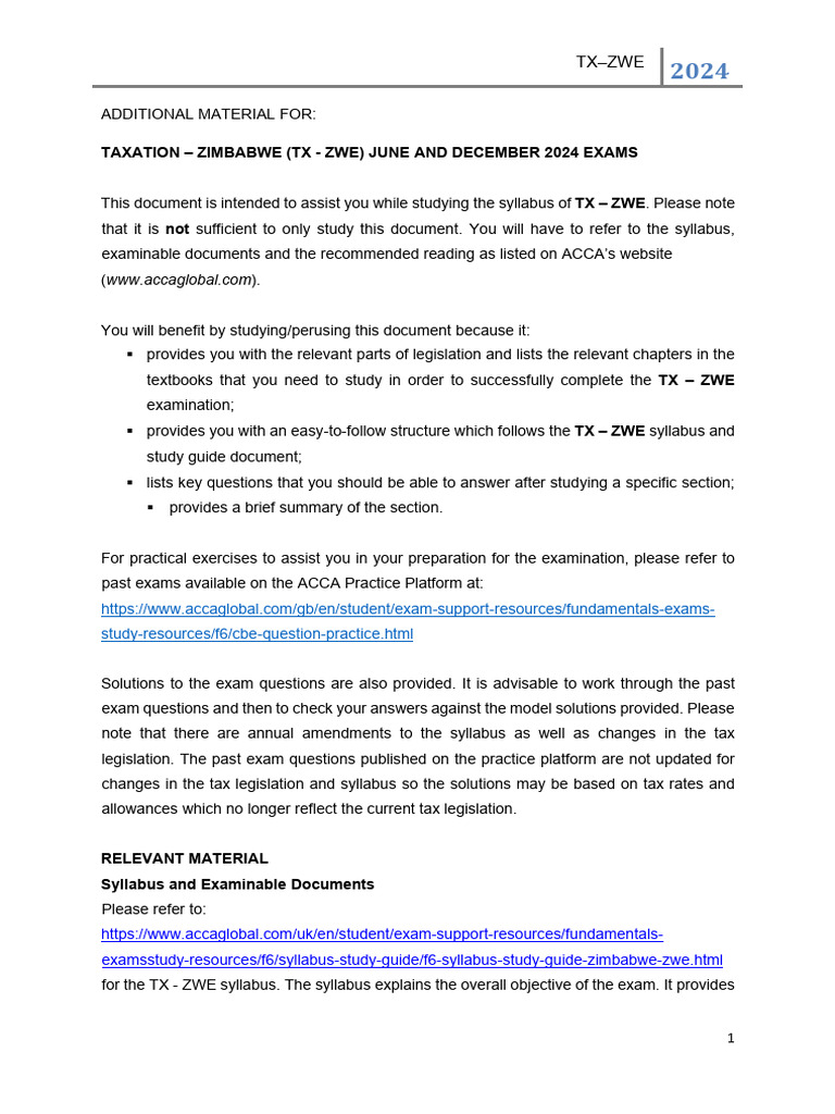 TX-ZWE Additional Material 2024 Final | PDF