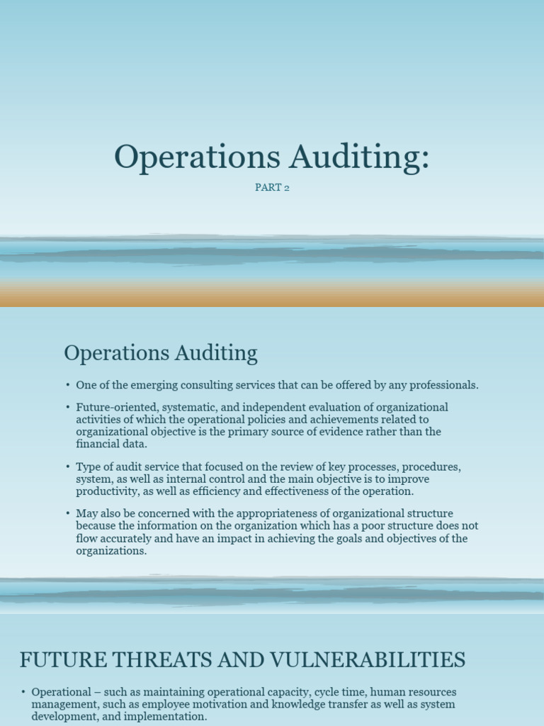 Operations Auditing Part 2 | PDF