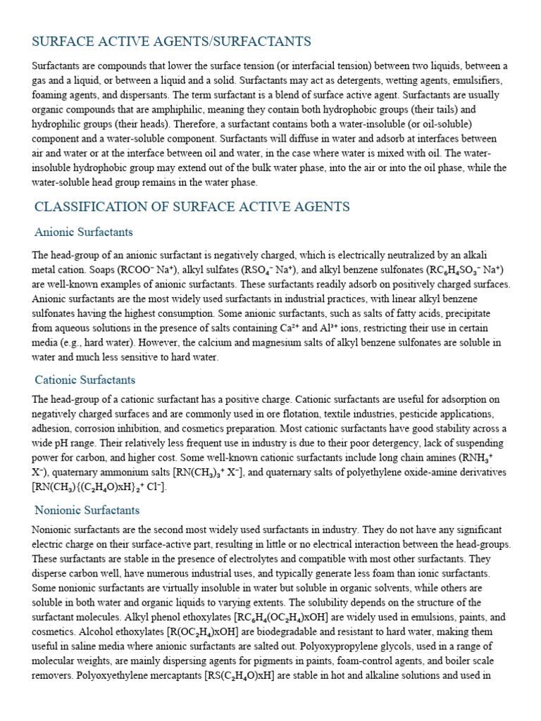 Surfactant | PDF