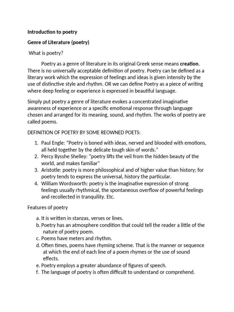 Introduction To Poetry | PDF