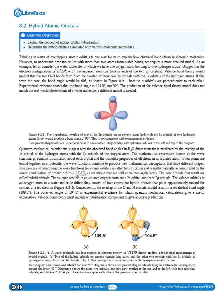 8.2 Hybrid Atomic Orbitals | PDF