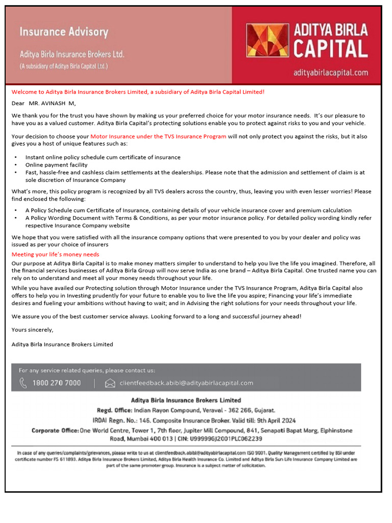 Welcome To Aditya Birla Insurance Brokers Limited, A Subsidiary of ...