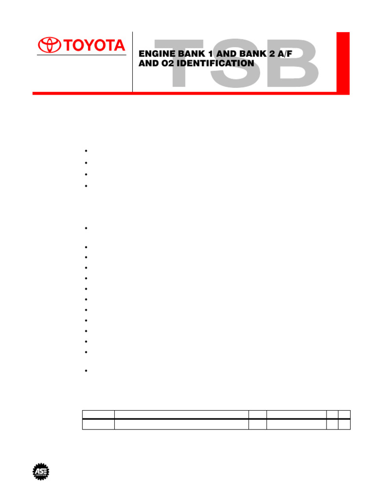 Engine Bank Identification for Toyota | PDF | Vehicle Technology | Cars ...