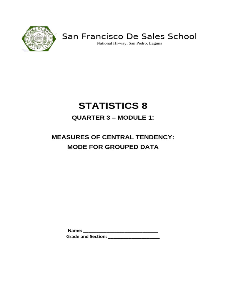 STATS Q3 - MODULE 1 | PDF