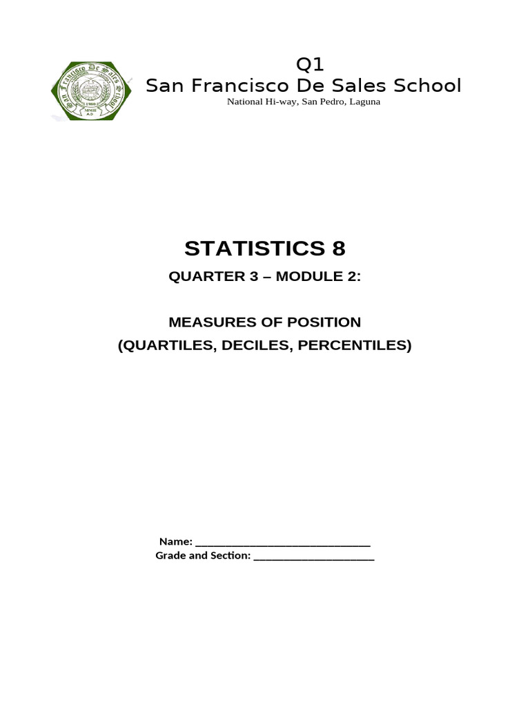 Stats Q3 - Module 2 | PDF