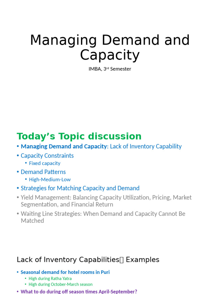 Dms - 66c1837c3053cmanaging Demand and Capacity | PDF