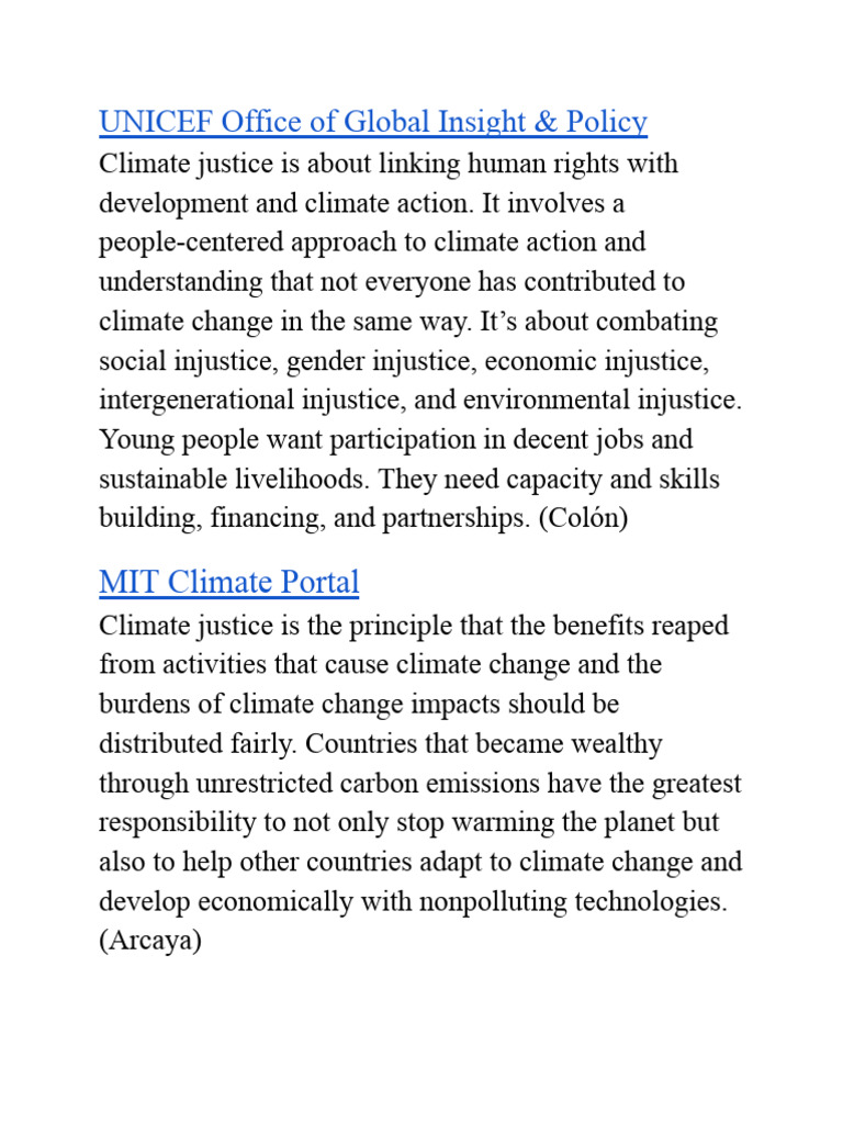 Climate Justice OPCVL | PDF