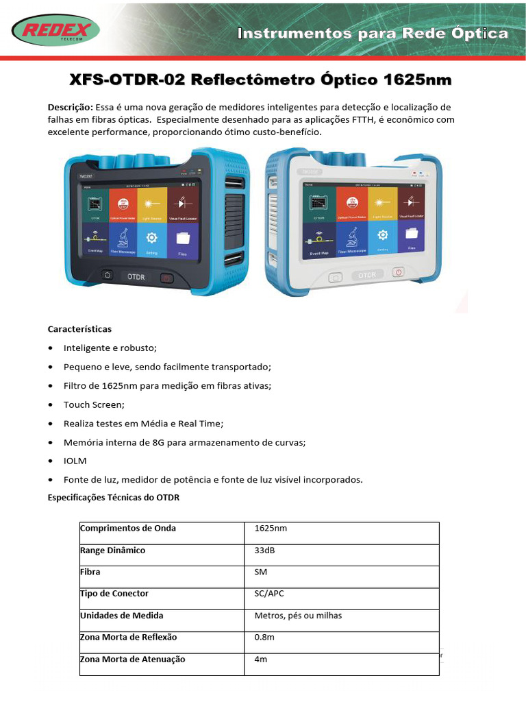 XFS-OTDR-02 OTDR Catálogo | PDF
