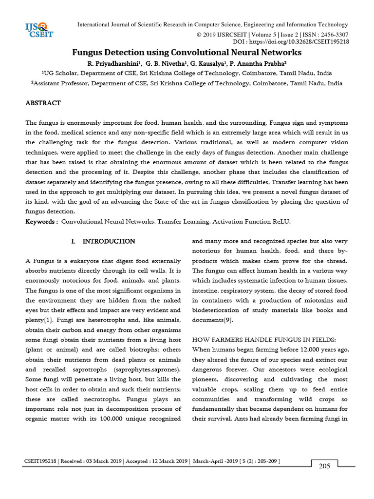 Fungus Detection Using Convolutional Neural Networks | PDF