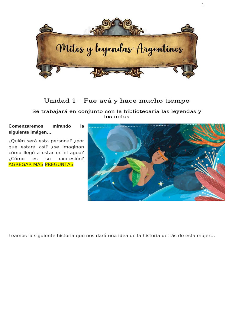 Secuencia PDL - Leyendas y mitos | PDF