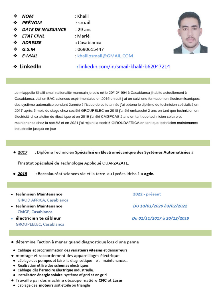 Khalil Smail CV | PDF