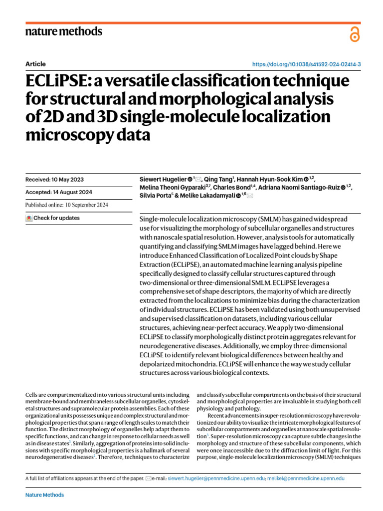 Eclipse: A Versatile Classification Technique For Structural and Morphological Analysis of 2D ...