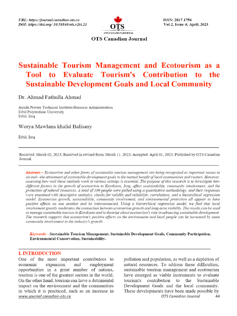 View of Sustainable Tourism Management and Ecotourism As A Tool To ...