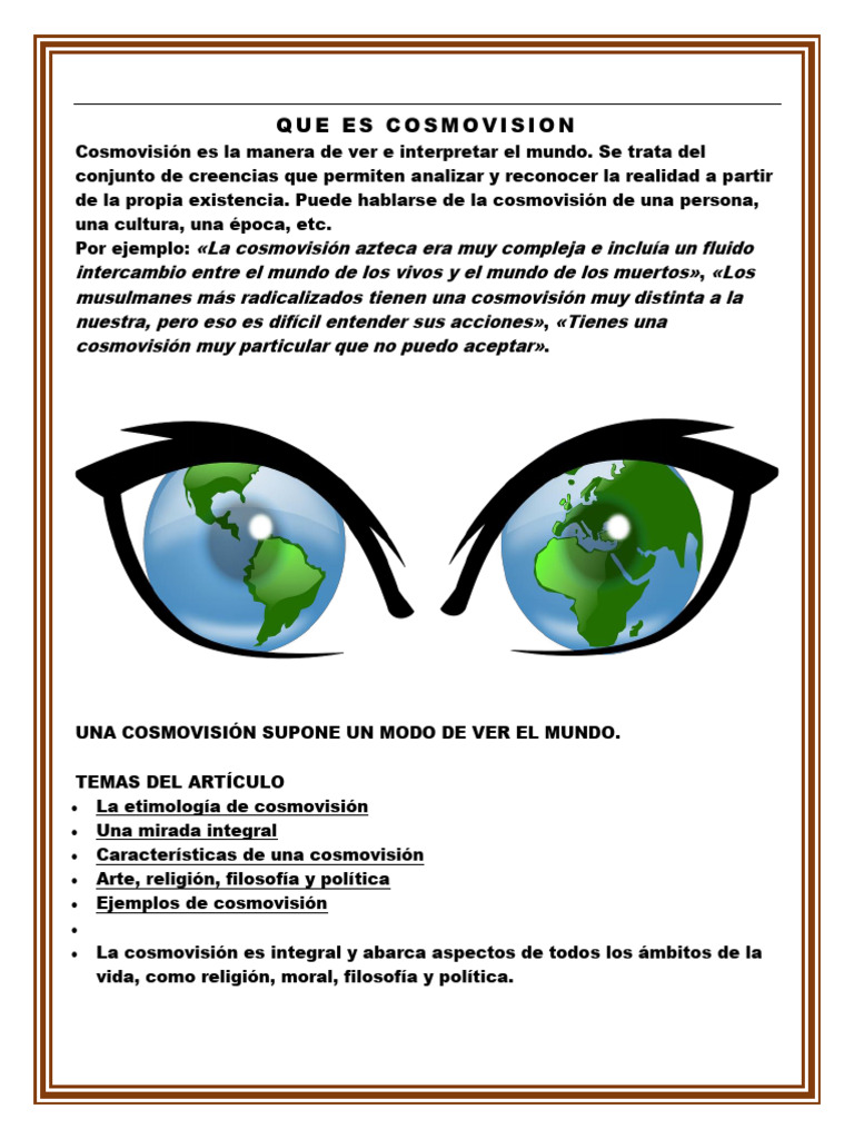 Que Es Cosmovision | PDF