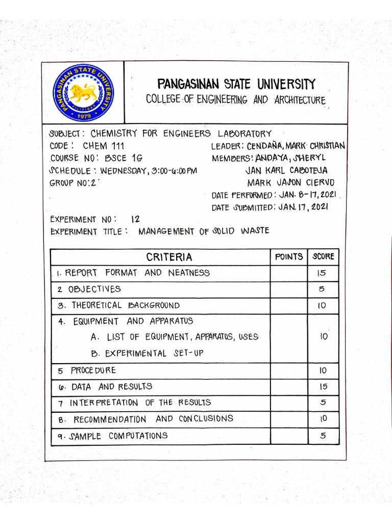 Sampe Laboratory Report | PDF