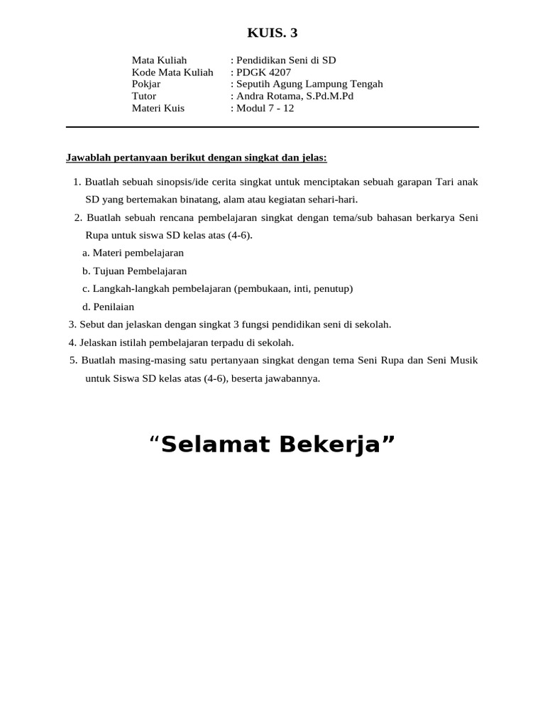 Soal Kuis 3 | PDF