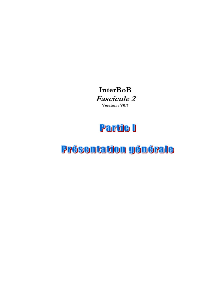 v0.7 Partie 1 Interbob Fascicule 2 020508 | PDF