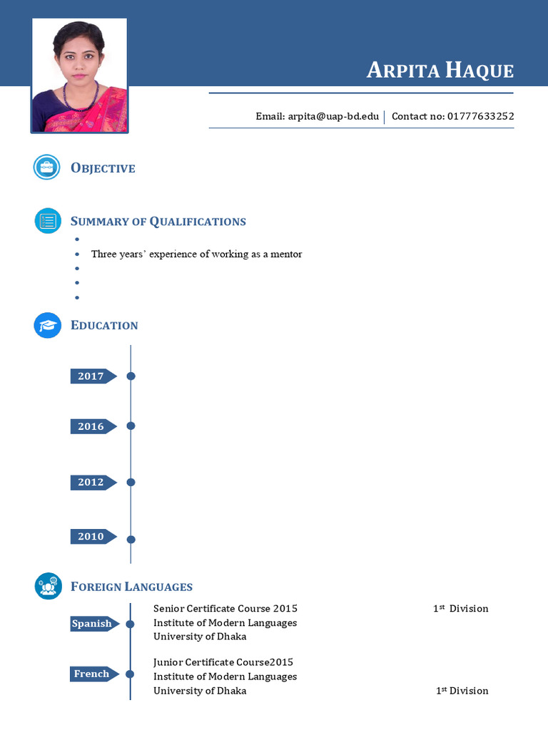 Cv Format Pdf