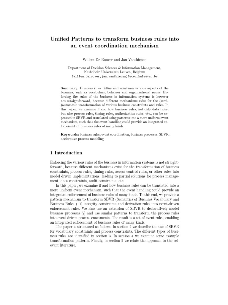 Patterns BR To Event | PDF