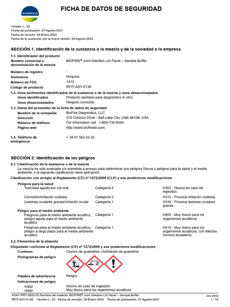 HDS BIOFIRE FILMARRAY Joint Infection (JI) Panel Testing | PDF
