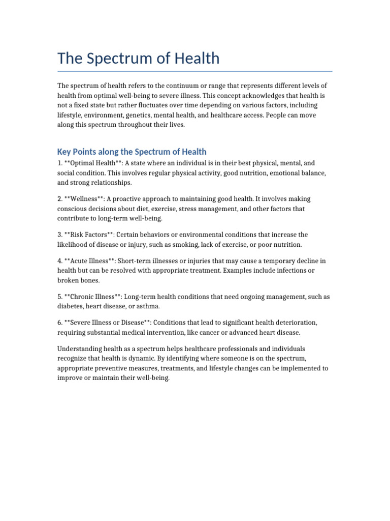Spectrum of Health | PDF