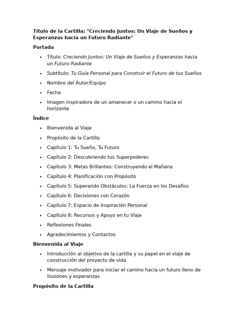 estructura de la cartilla | PDF