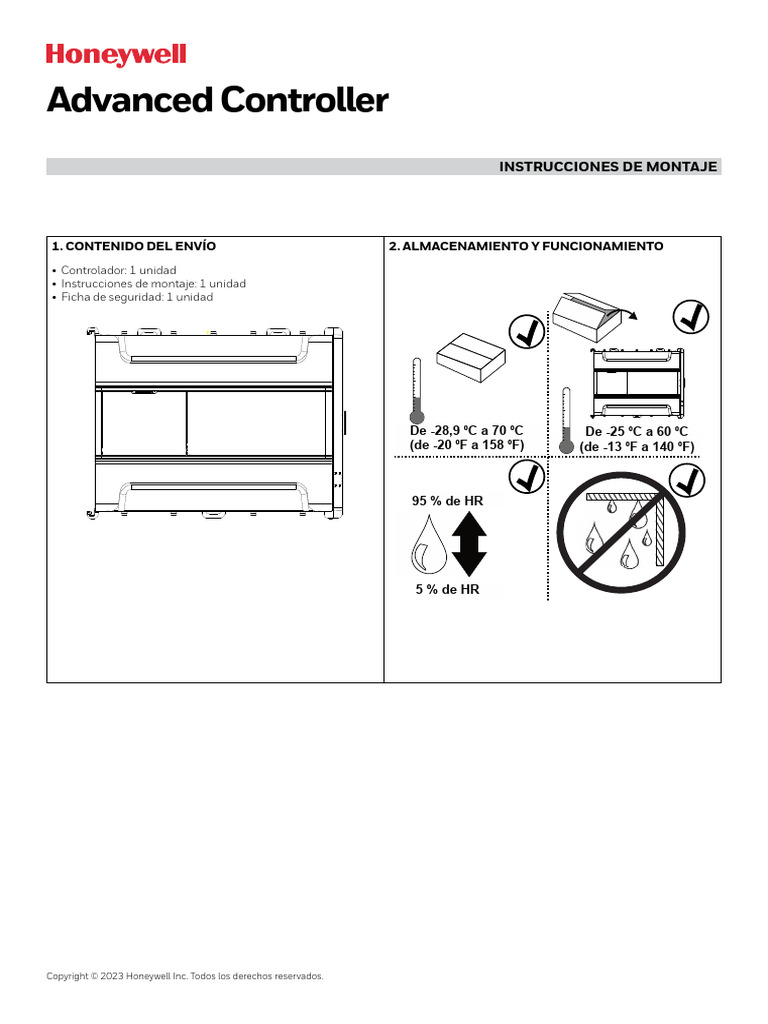 Advanced Controller Mounting Instructions 31 00553 01 SPA | PDF